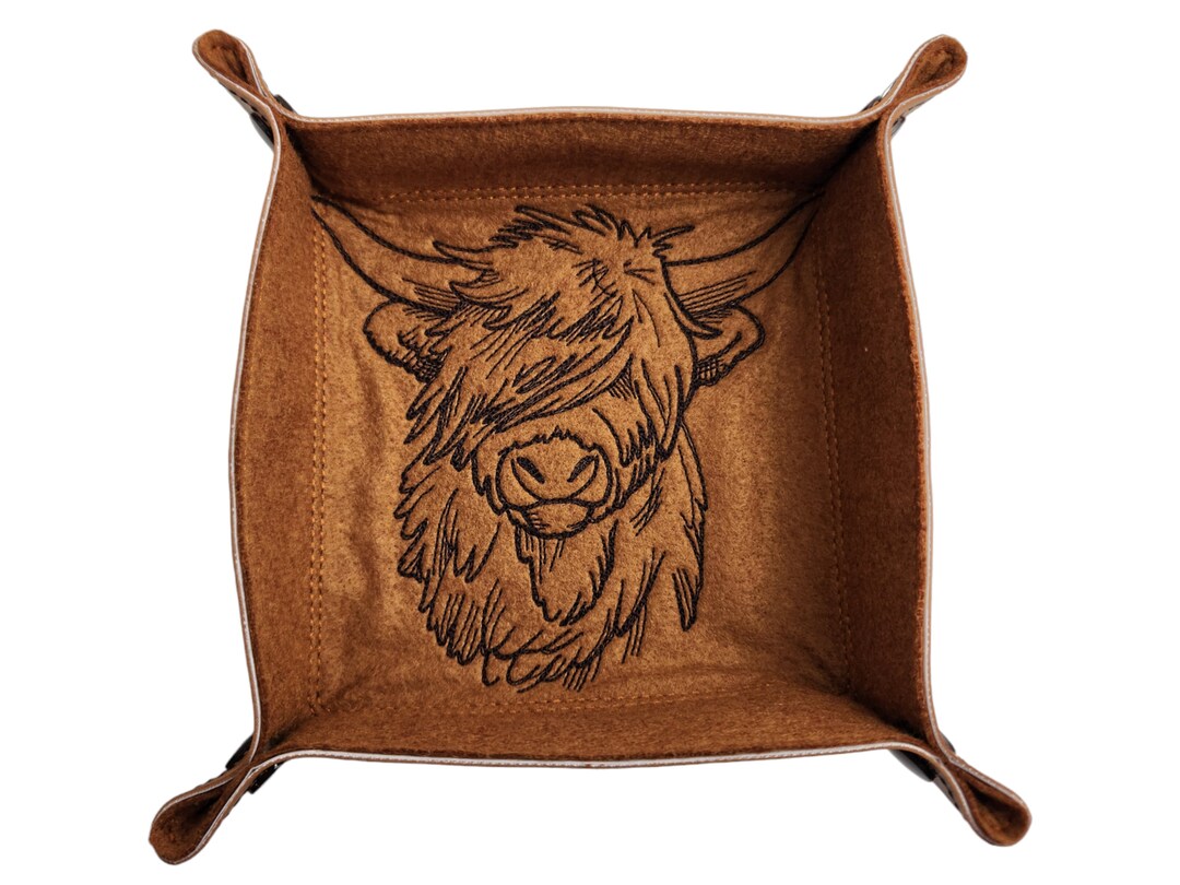 Highland Cow Dice Tray, Dice Rolling Tray, Collapsible Tray, Board Game ...