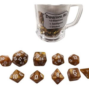 Dwarven Ale With Frothy Head Gift Set, Gag Gift, Dice Set, Dnd, TTRPG ...