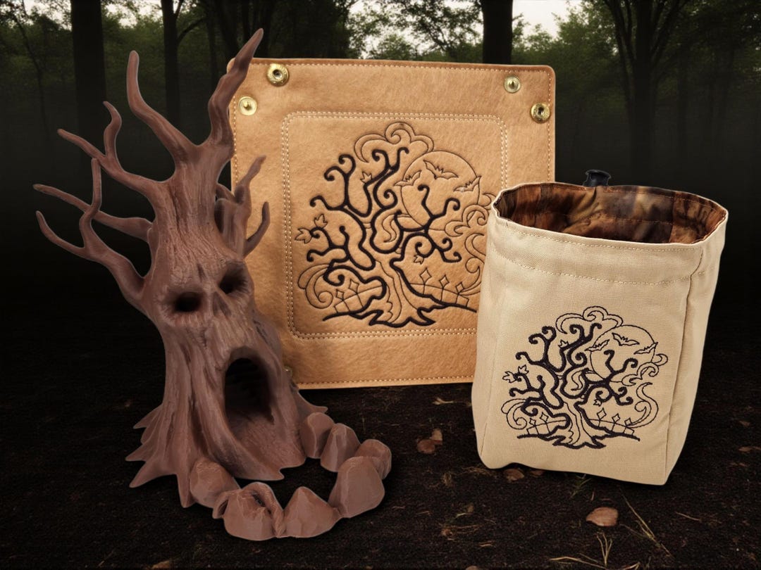Creepy Tree TTRPG Gift Set, Tree Dice Bag, Dice Tray and Creepy Tree ...