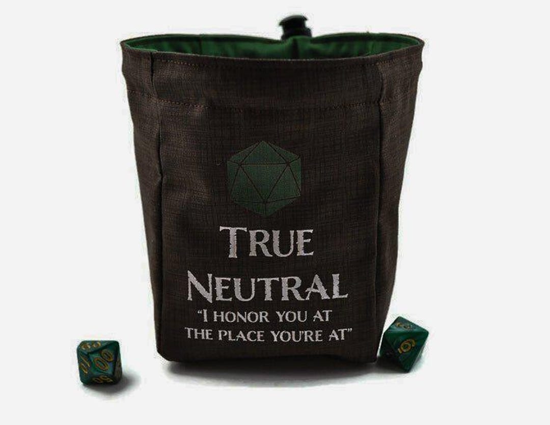 Character Alignment Dice Bag, "true Neutral ", Dnd Dice Bag - Etsy