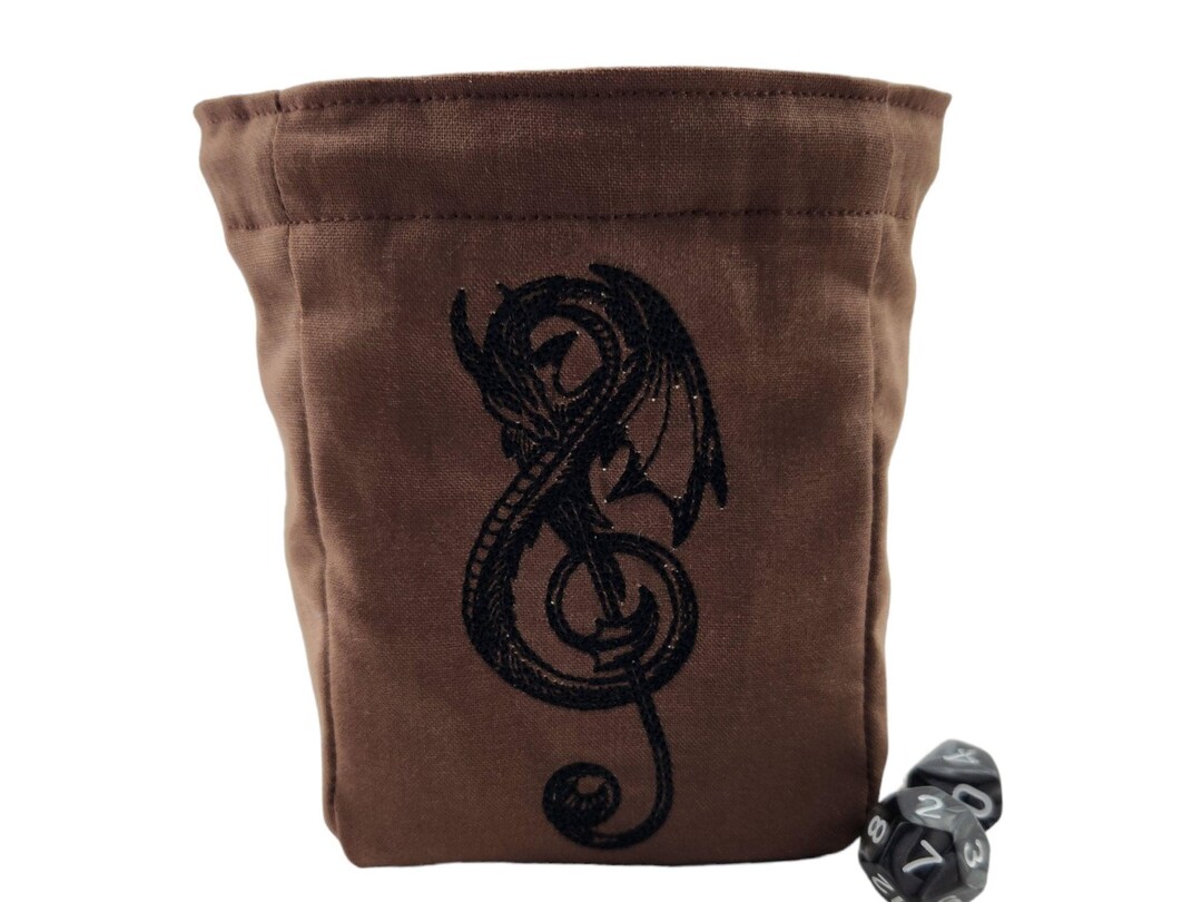 Treble Clef Dragon Dice Bag, Dice Pouch, Role Playing Games, Dnd - Etsy