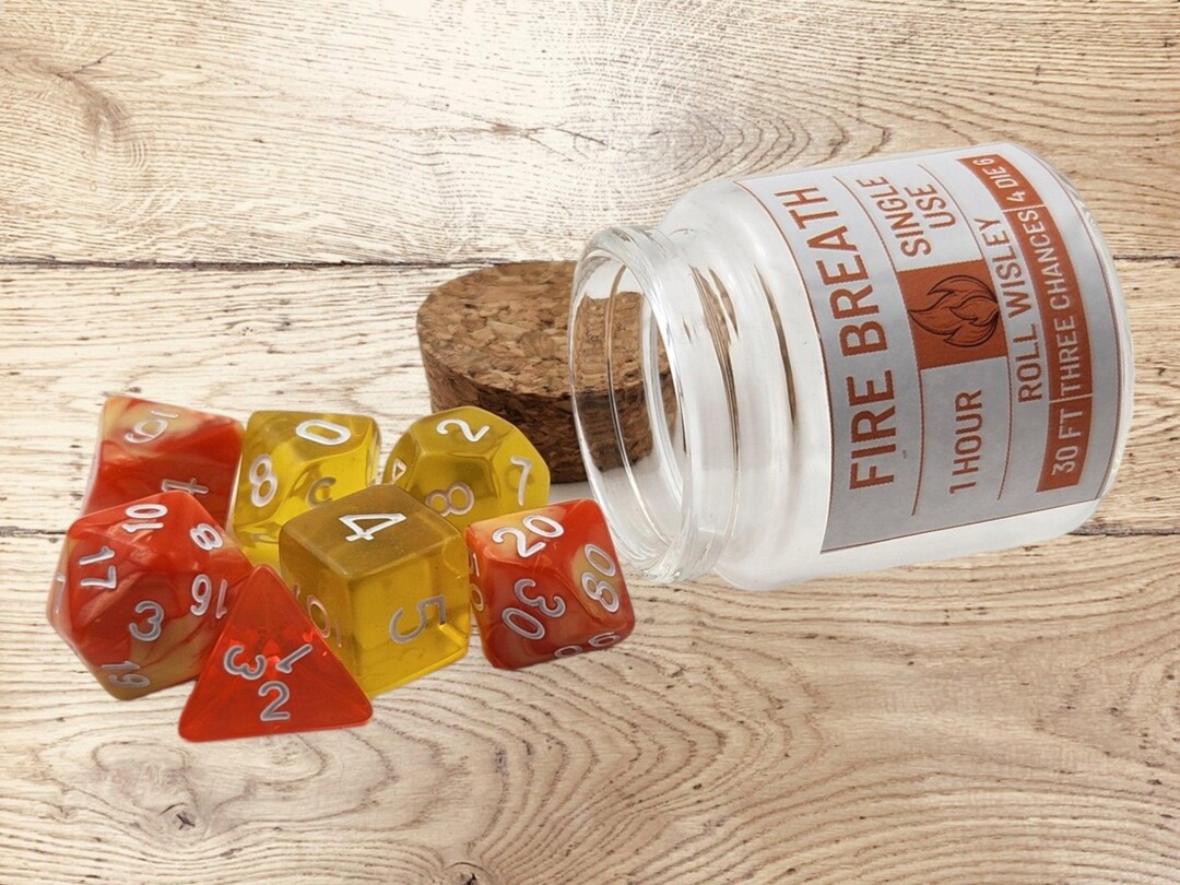 Fire Breath Potion Dice Set, Dnd, TTRPG, Mixed Dice. - Etsy