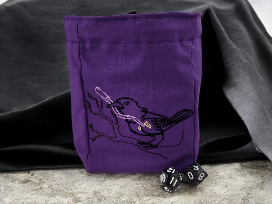 Crow and Wand Dice Bag, Dnd Dice Bag, Extra-large Dice Pouch, Bag of ...