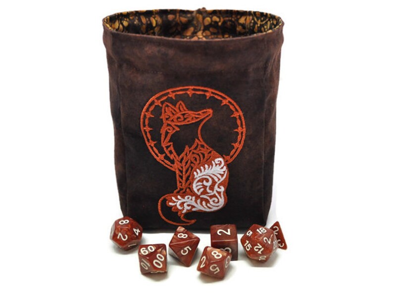 Fox Gift Set for Gaming Fox Dice Tray Polyhedral Dice Set - Etsy