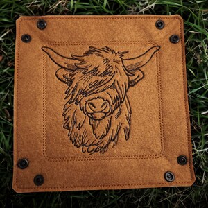 Highland Cow Dice Tray, Dice Rolling Tray, Collapsible Tray, Board Game ...