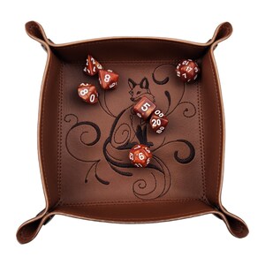 Fox Gift Set for Gaming, Fox Dice Tray, Polyhedral Dice Set, Role ...