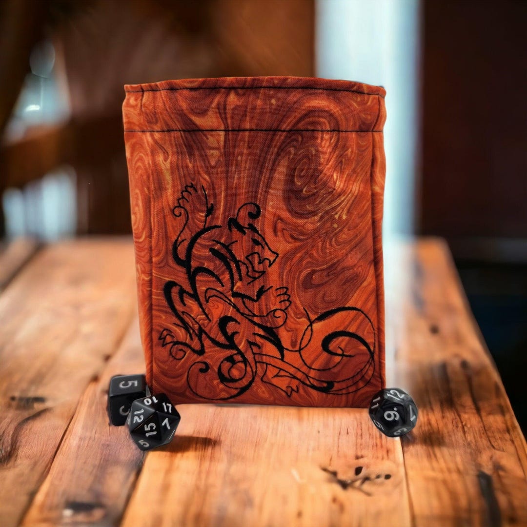 Tiger Dice Bag, Dnd Dice Bag, Extra-large Dice Pouch, Bag of Holding ...