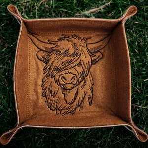 Highland Cow Dice Tray, Dice Rolling Tray, Collapsible Tray, Board Game ...