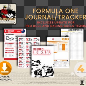2025 Formula One Journal/tracker/bullet Journal, F1 Journal Digital ...