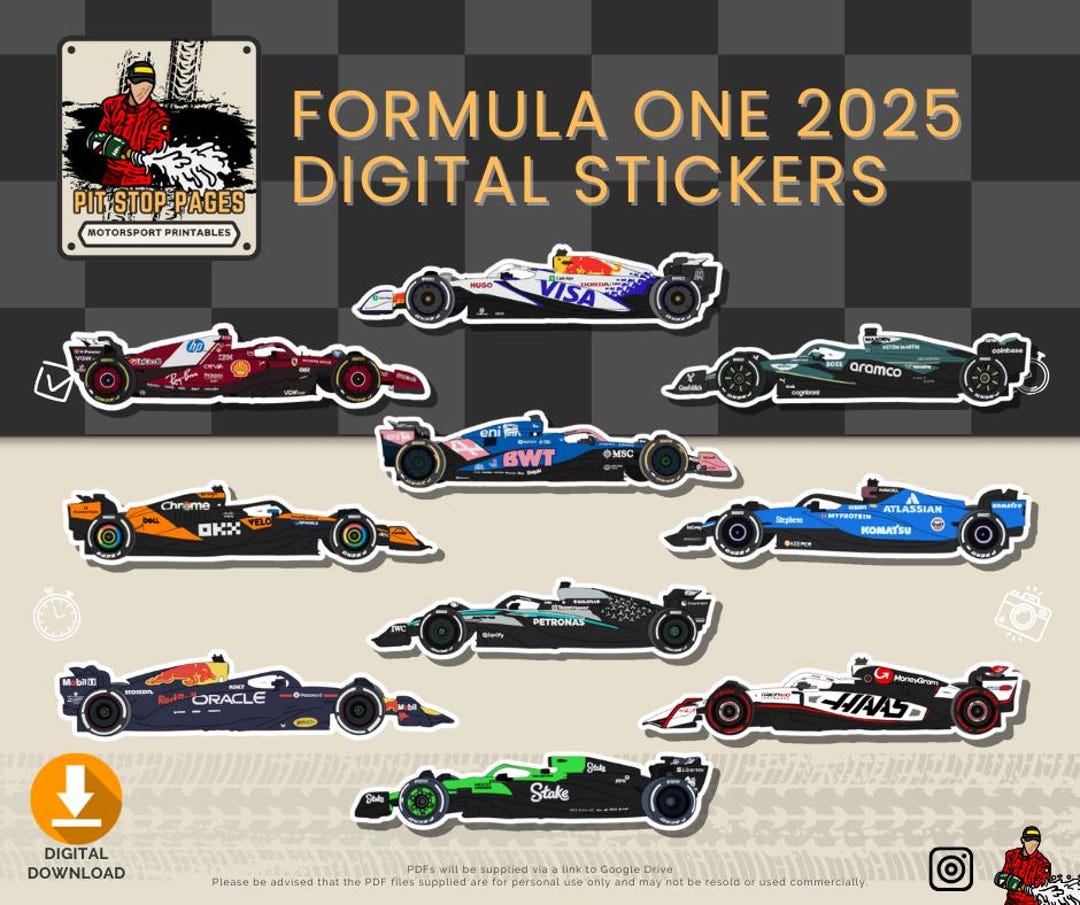 F1 2025 Cars Digital Stickers - Formula One Stickers - Etsy