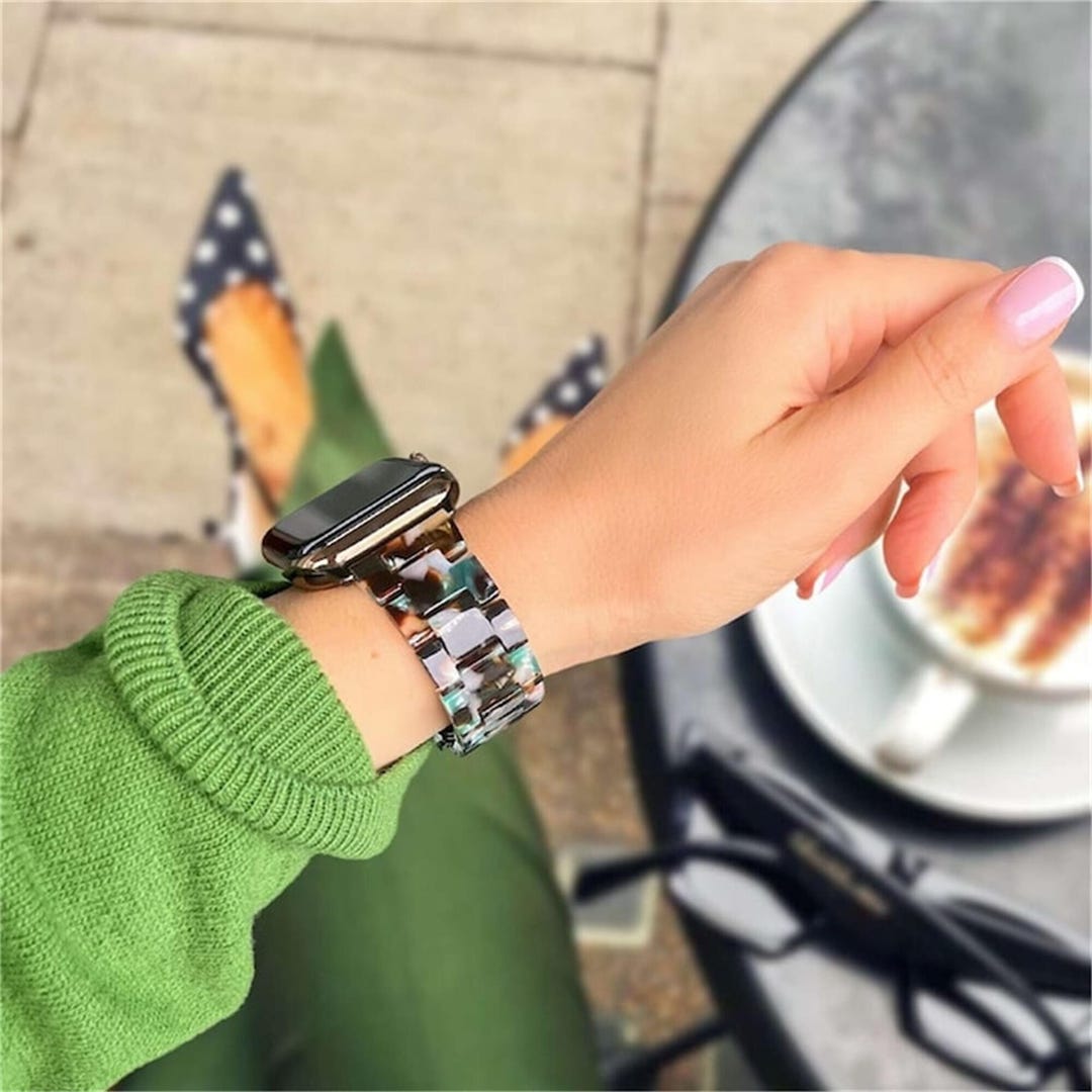 Marble Resin Watch Band Compatible With Apple Watch, Fashion Watch ...