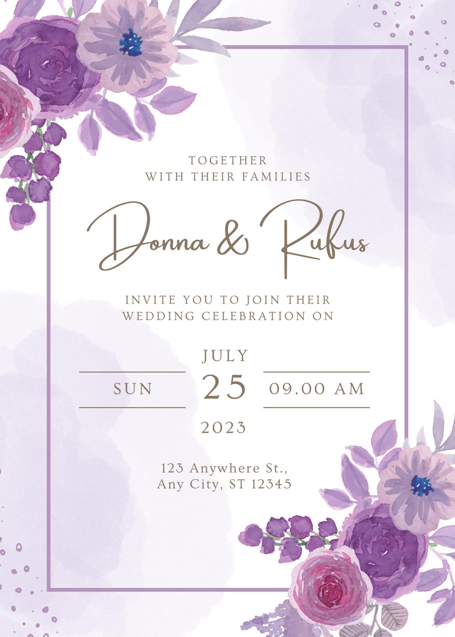 Simplistic Floral Wedding Invitation - Etsy