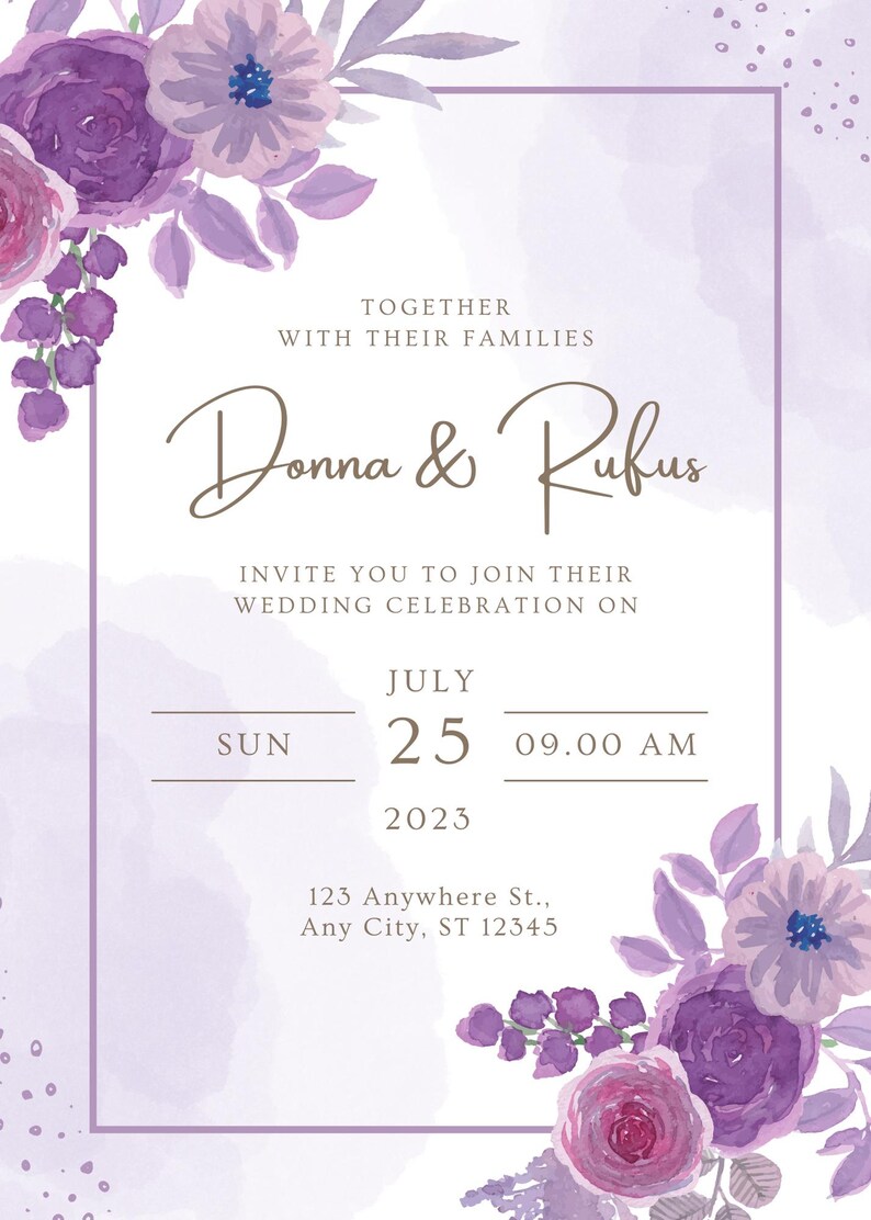 Simplistic Floral Wedding Invitation - Etsy
