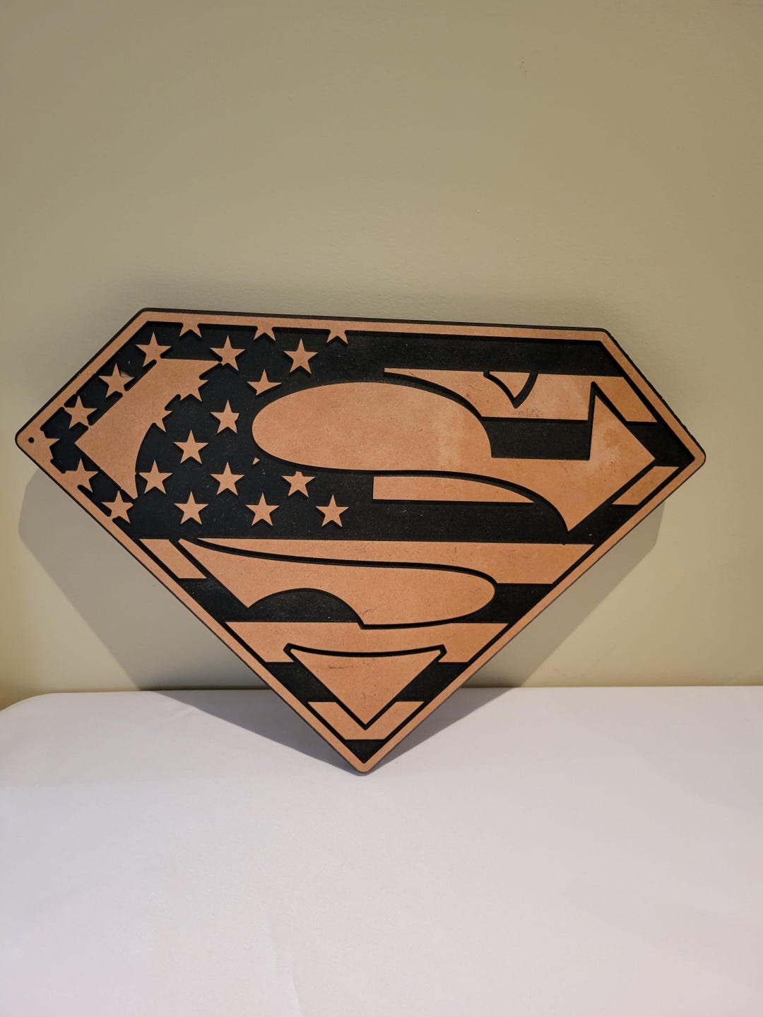 Handmade Superman Flag Shield Emblem Wall Art - Etsy