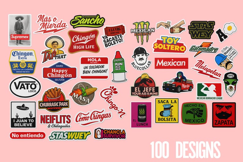 Mexican Hard Hat Sticker Pack – Chingón Blue Collar Humor Decal for ...