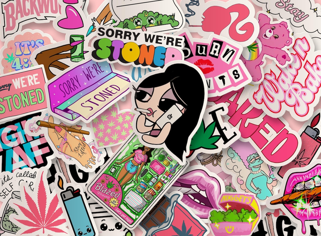 Girly Weed Stickers, 420 Stickers - Cute DIY Waterproof Marijuana Stickers Decal Decoration for ...