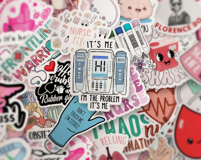 Nursing Sticker Pack 10-100 Nurse & Health Care Stickers | RN Gift ...