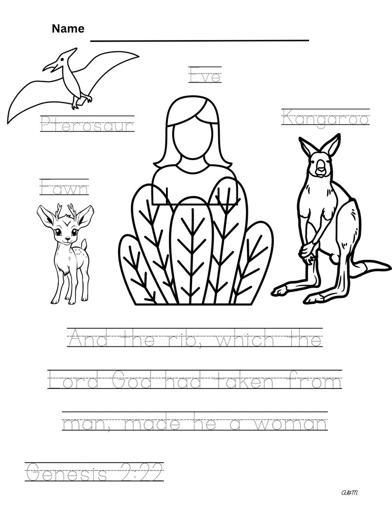 Bible Verse Tracing Coloring Pages, Featuring Verses From Gen 2:8- Gen ...