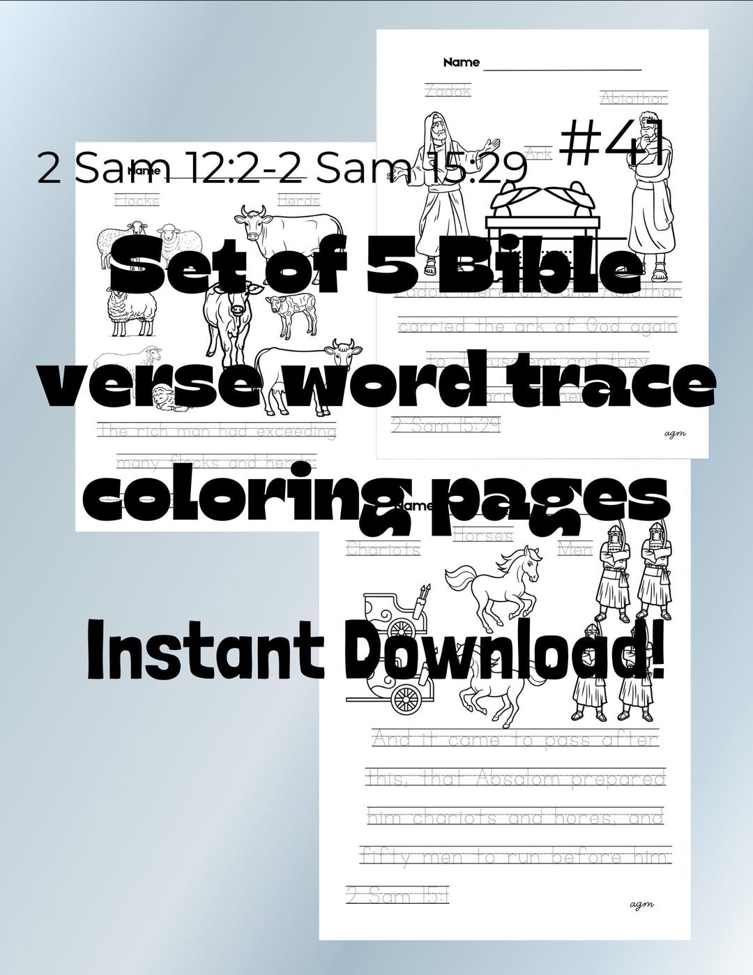 Bible Verse Coloring Pages With Word Trace Activity. Featuring Verses ...