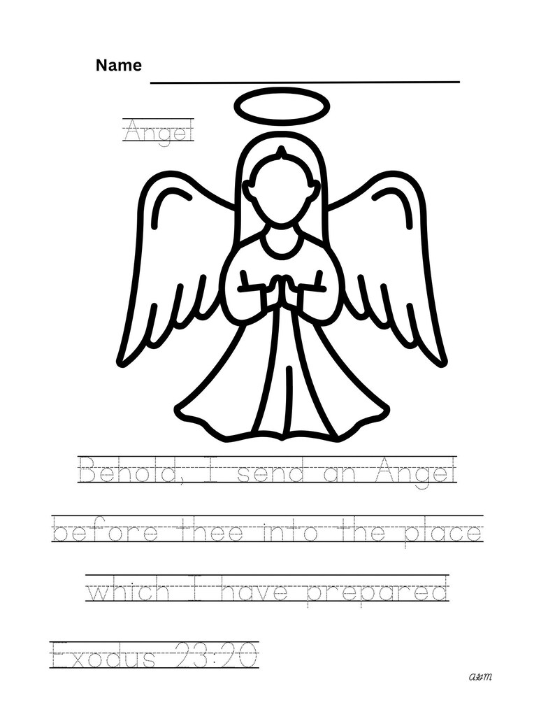 Bible Verse, Word Trace, Coloring Pages. Featuring Verses From Ex 23:20 ...