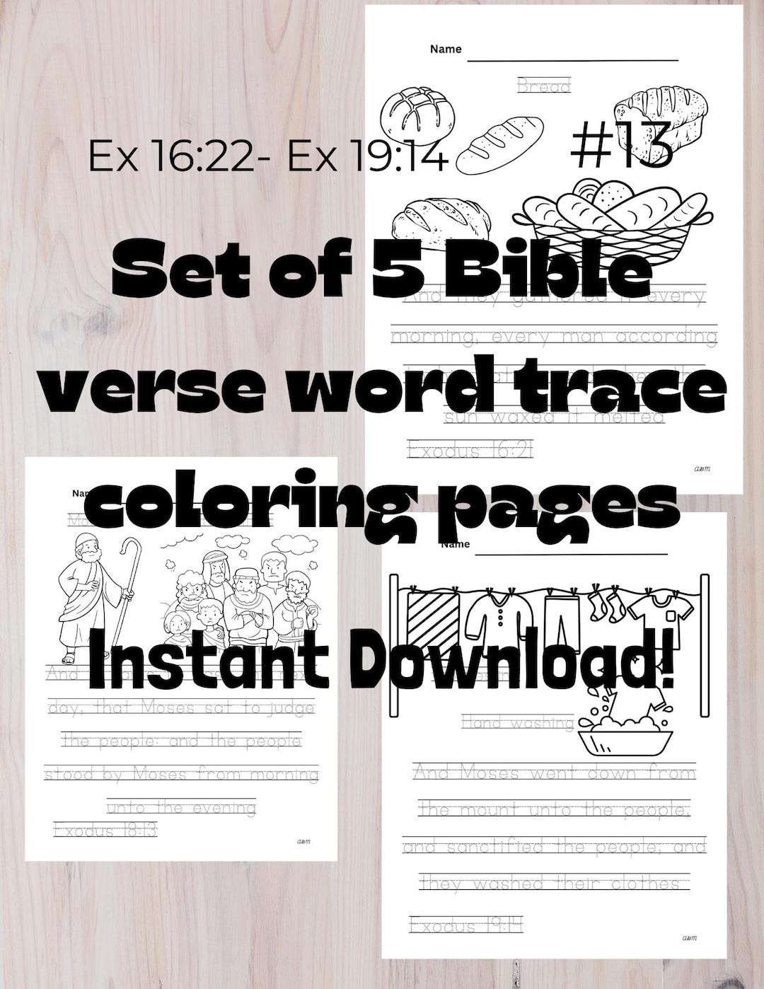 Bible Verse, Word Trace, Coloring Pages. Featuring Verses From Ex 16:22 ...