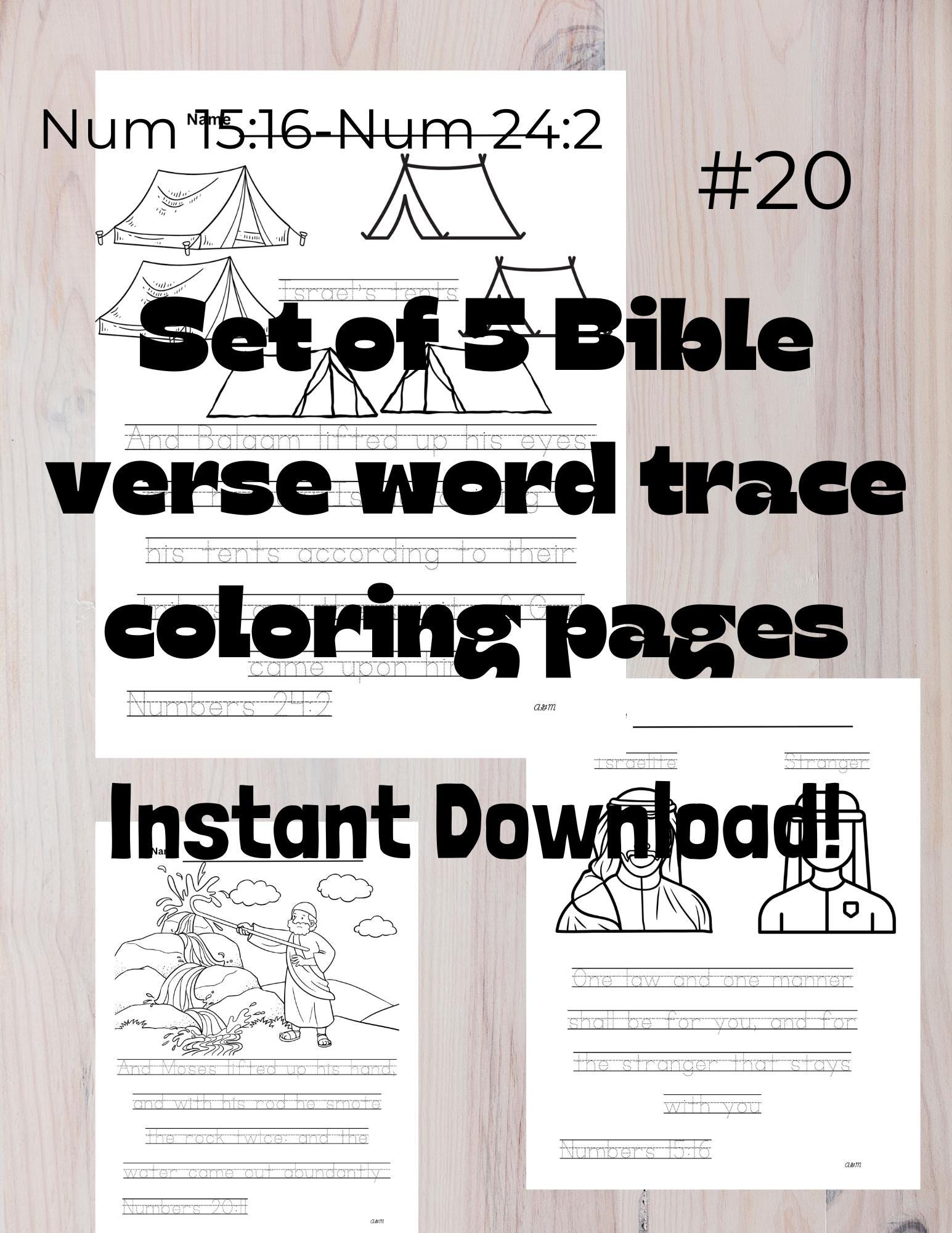 Bible Verse Coloring Pages With Word Trace Activity, Featuring Verses ...