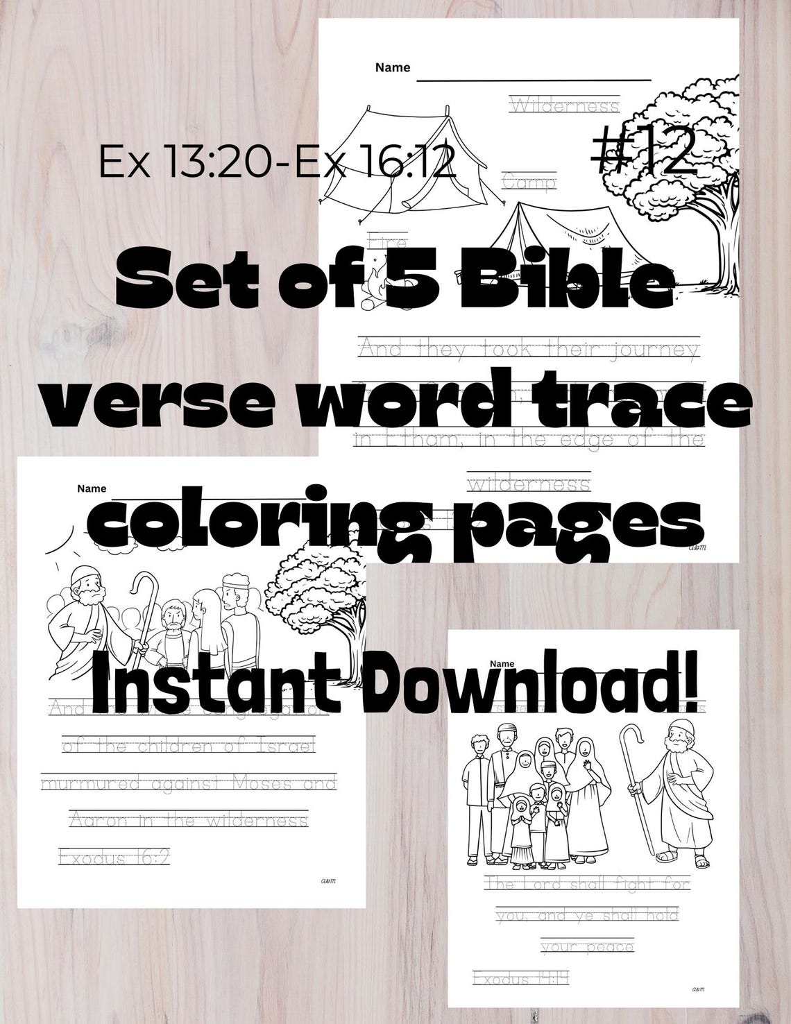 Bible Verse Coloring Pages, With Word Trace Activity. Featuring Verses ...