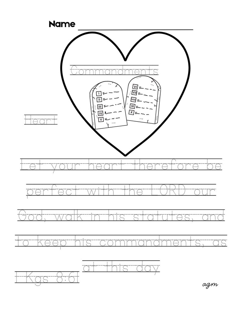 Bible Verse, Word Trace, Coloring Pages| Featuring Verses From 1 Kgs 8: ...
