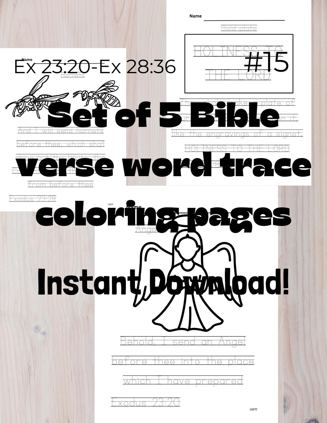 Bible Verse, Word Trace, Coloring Pages. Featuring Verses From Ex 23:20 ...