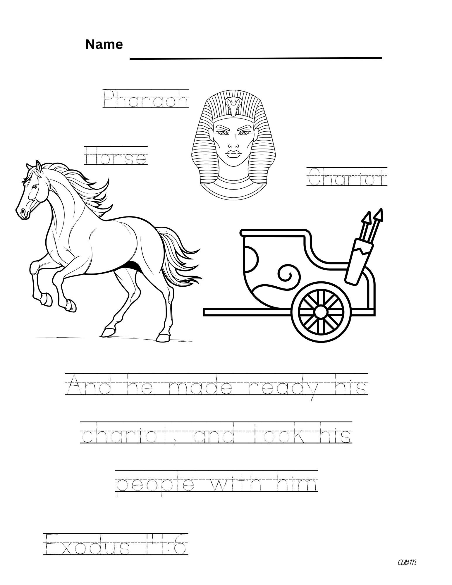Bible Verse, Word Trace, Coloring Pages Featuring Verses From Exodus 13 ...
