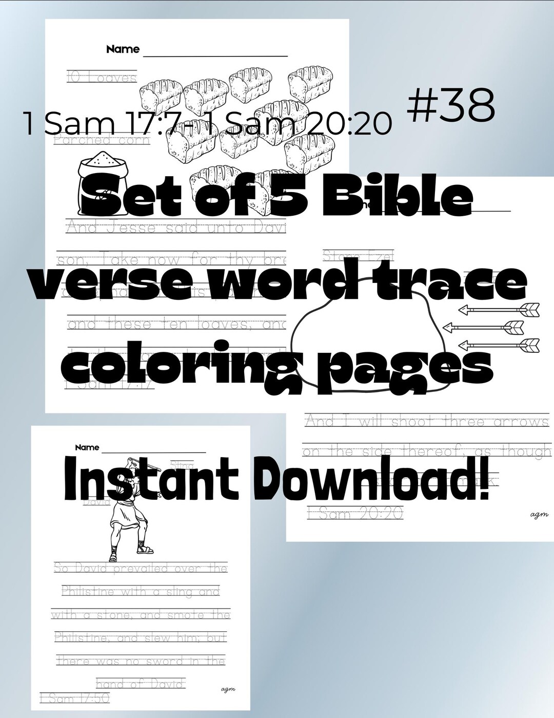Bible Verse Coloring Pages With Word Trace Activity. Featuring Verses ...
