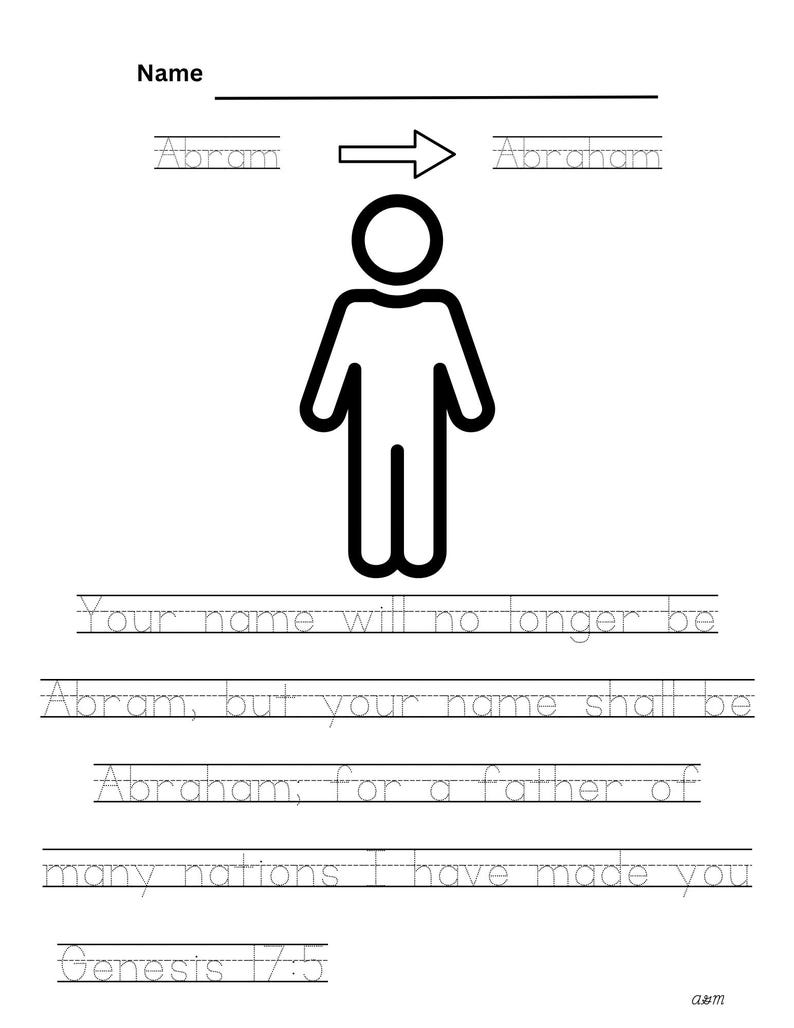 Bible Verse Coloring Pages: Genesis Word Trace (set of 5) (digital ...