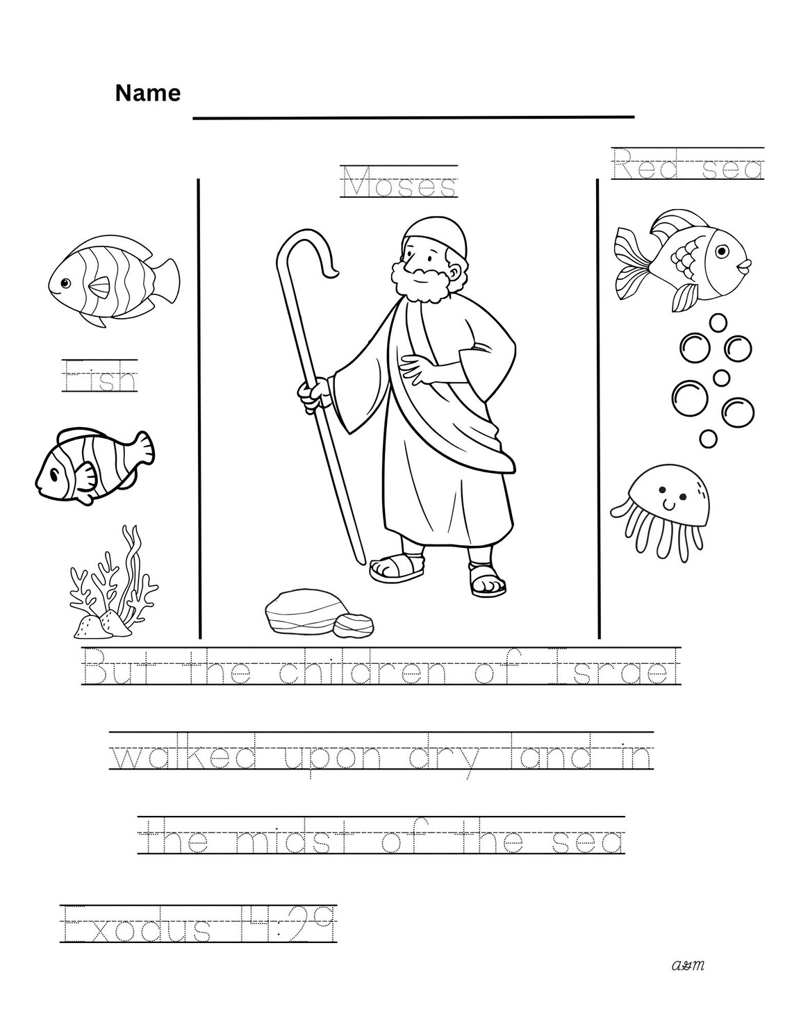 Bible Verse, Word Trace, Coloring Pages Featuring Verses From Exodus 13 ...