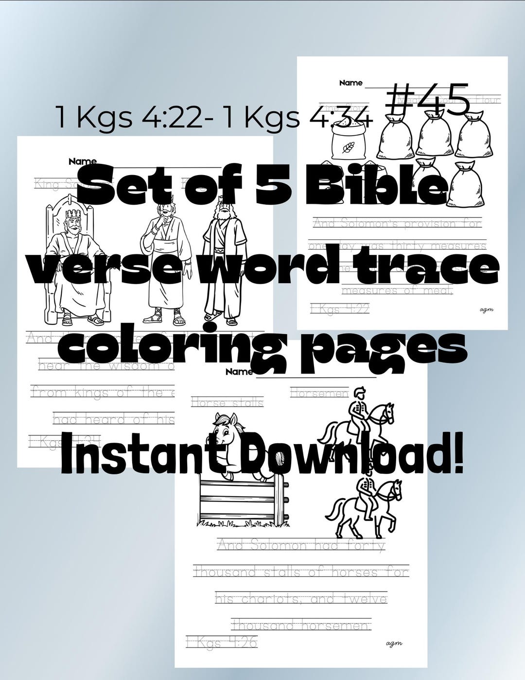 Bible Verse Coloring Pages With Word Trace Activity. Featuring Verses ...