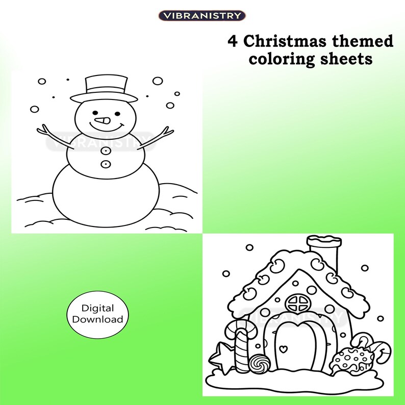 Christmas Coloring Pages for Kids | Holiday Printable Bundle | Santa ...