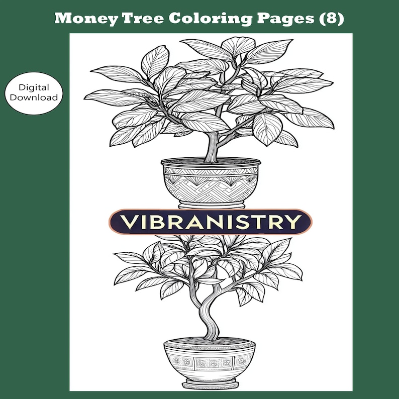 Money Tree Plant Coloring Pages - 8 Printable Designs for Plant Lovers ...
