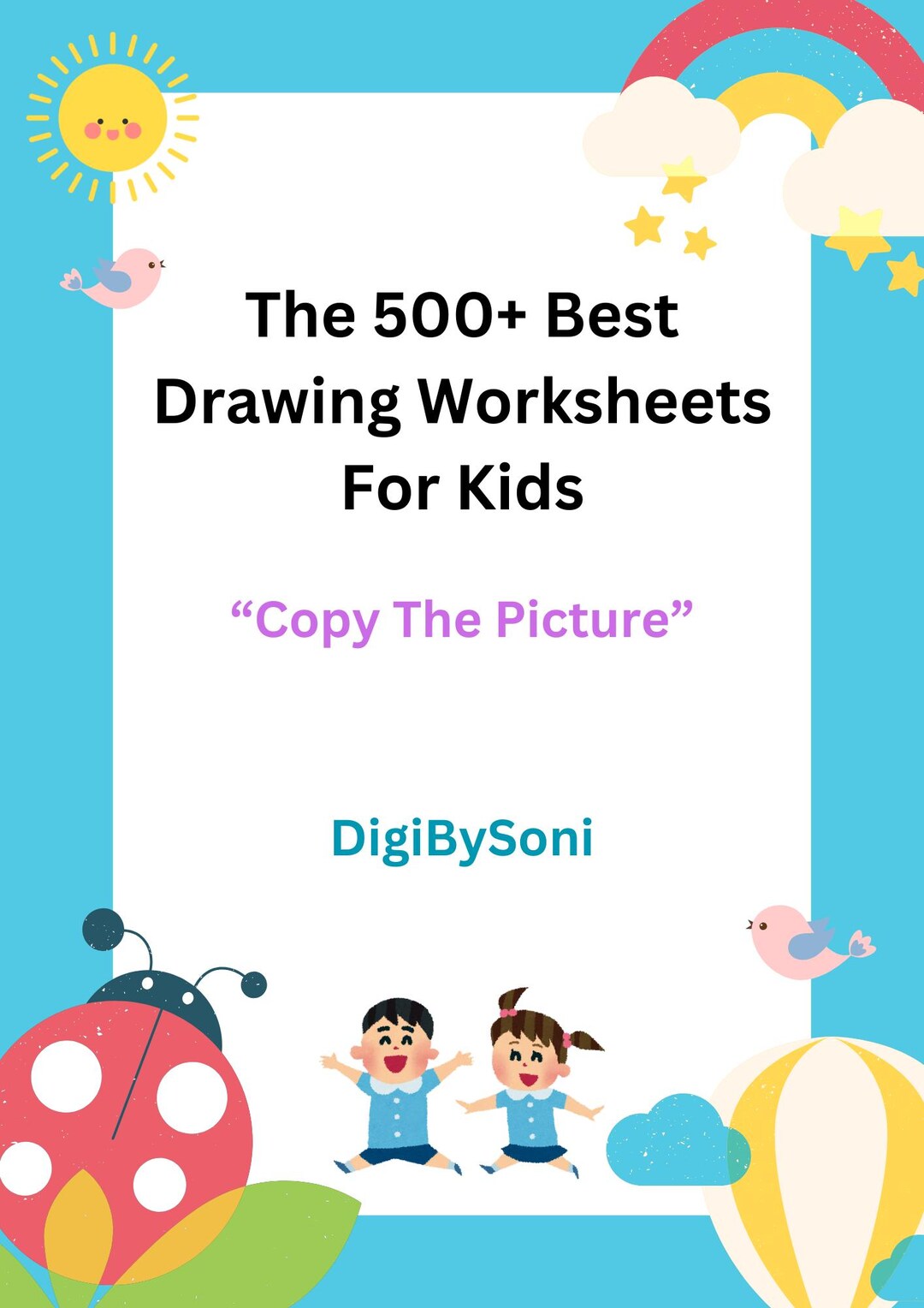 Drawing & Coloring Printable Worksheets for Kids - Etsy