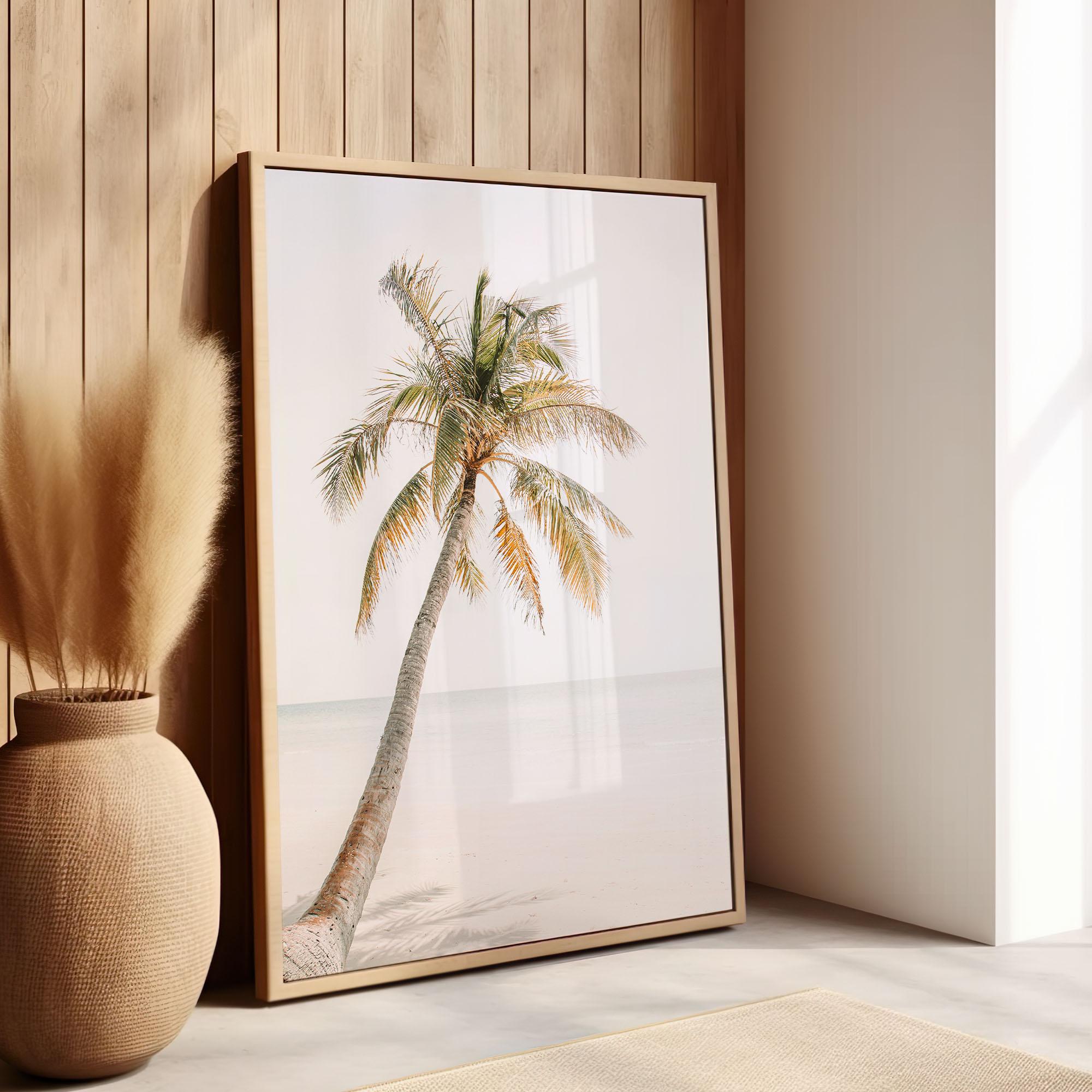 Set of 3 Palm Tree Prints, Beige Palm Tree Digital Print, Coastal Print ...