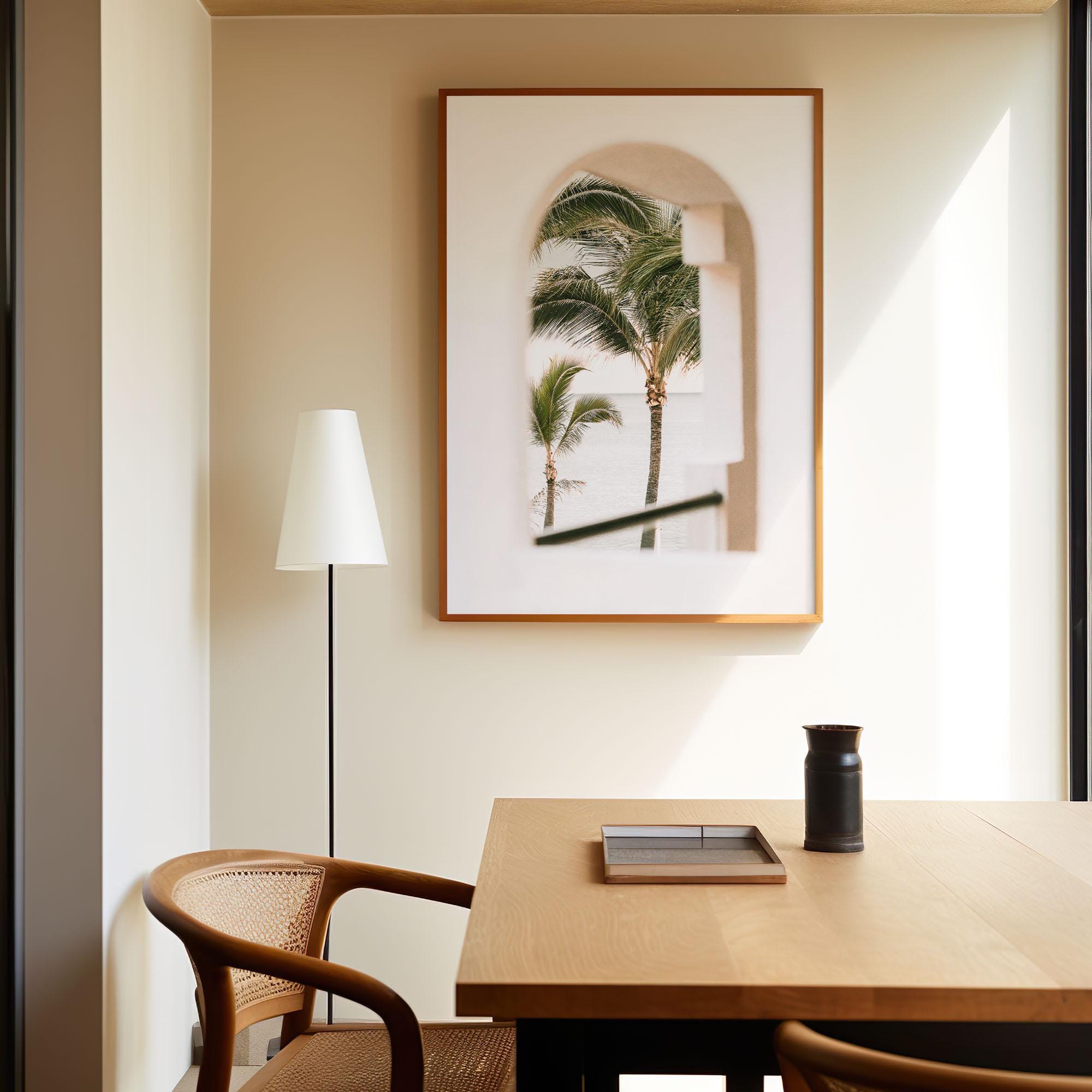 Set of 3 Palm Tree Prints, Beige Palm Tree Digital Print, Coastal Print ...