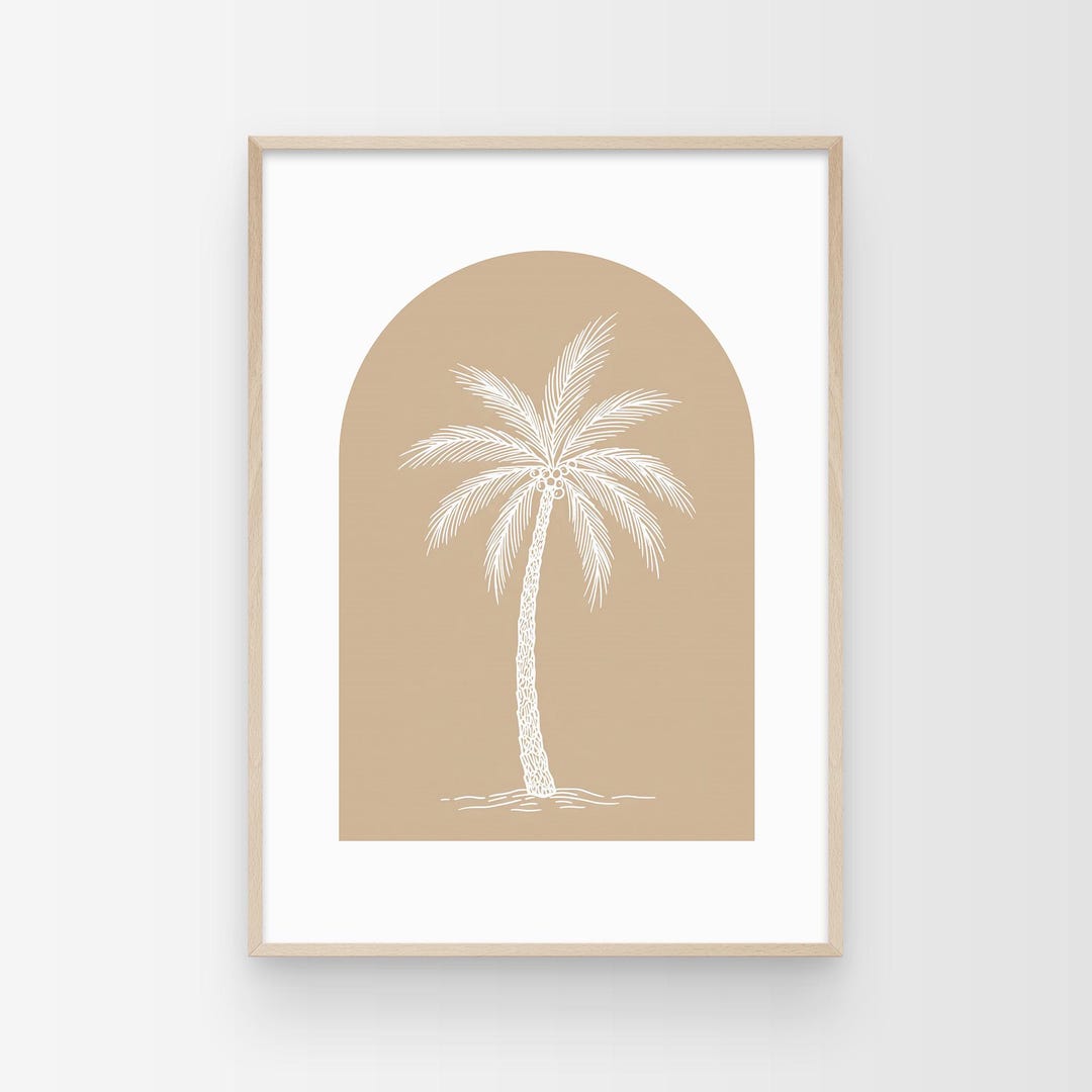Palm Tree Print, Coastal Print, Arch Printable, Minimalist Palm Tree ...