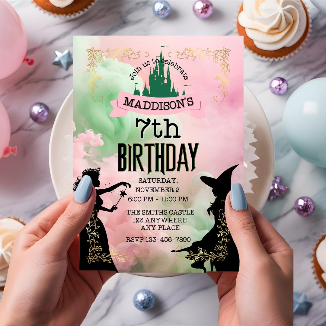 Wicked Birthday Invitation, Witch Invite, Wicked Party Invite, Defy ...