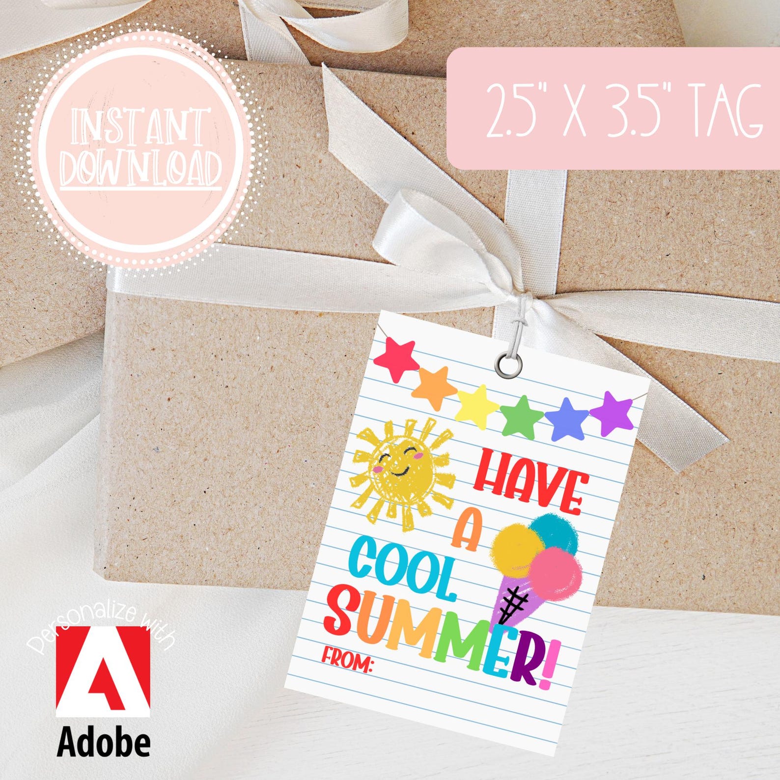End of School Year Tag, Have a Cool Summer Editable Gift Tags, Ice ...