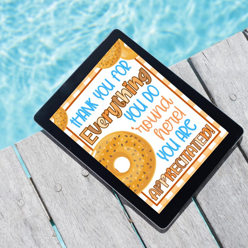 Bagel Appreciation Sign: Thank You Printable (PDF & JPG) - Etsy