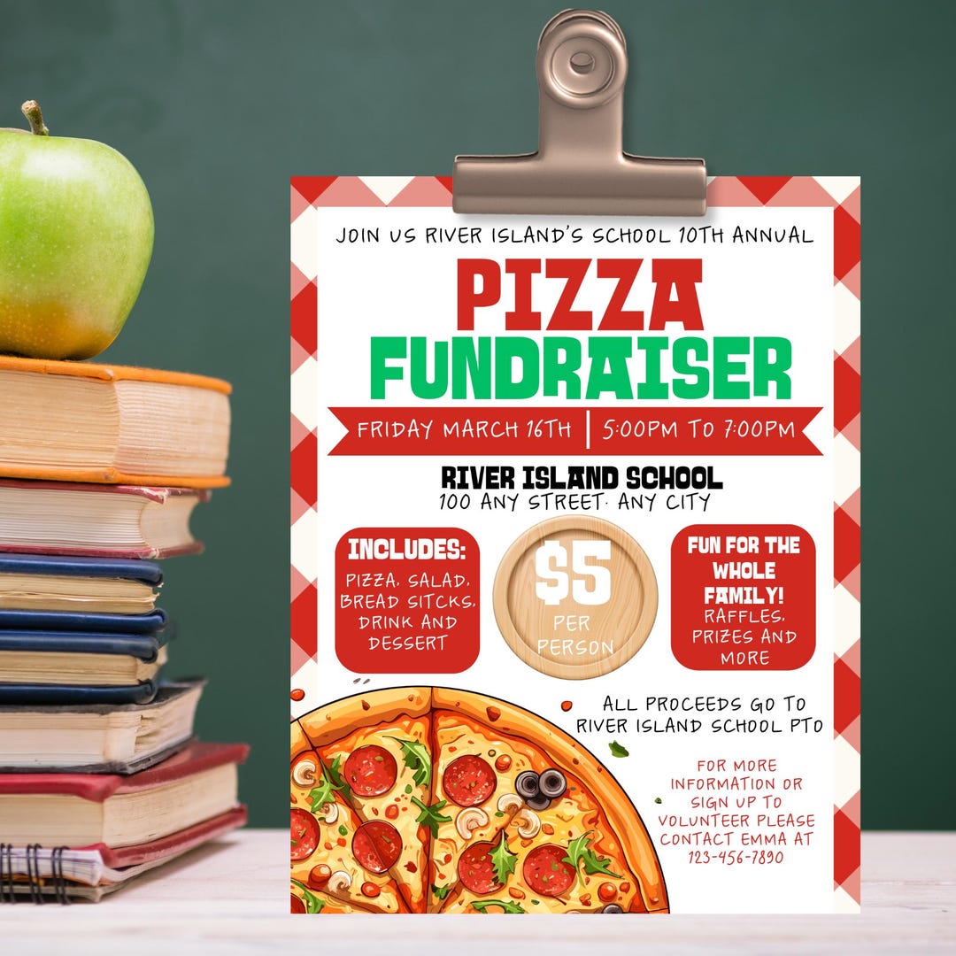 Pizza Fundraiser Flyer Editable Template, Pizza Night School Event ...