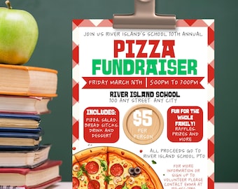 Editable Pizza Fundraiser Flyer Template, School Event Flyer Template ...