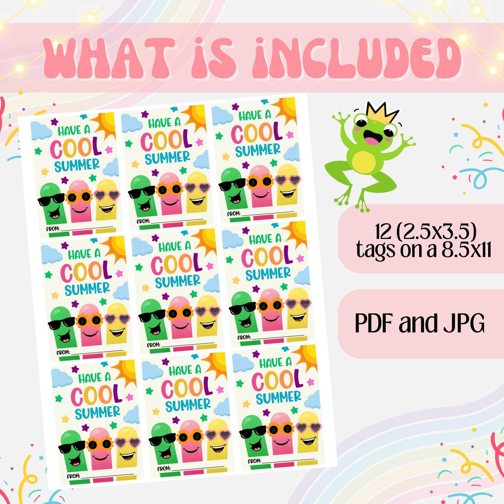 Editable Last Day of School Tag Stay Cool Ice Tag Summer End of School ...