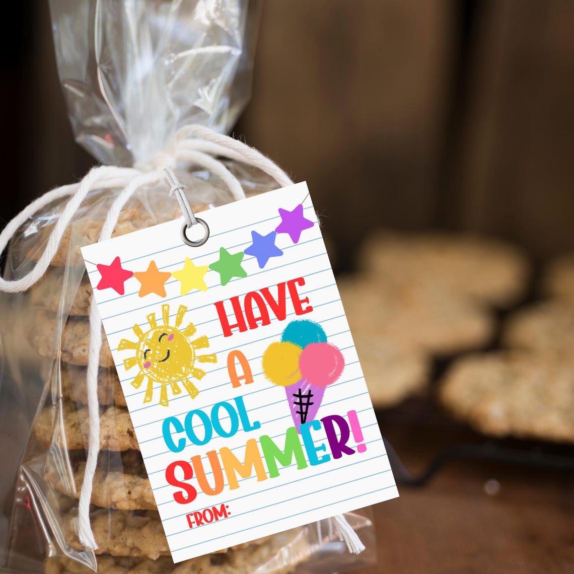 Cool Summer Gift Tag, Ice Cream Theme, Printable (PDF, JPEG) - Etsy