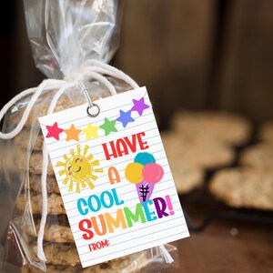 End of School Year Tag, Have a Cool Summer Editable Gift Tags, Ice ...