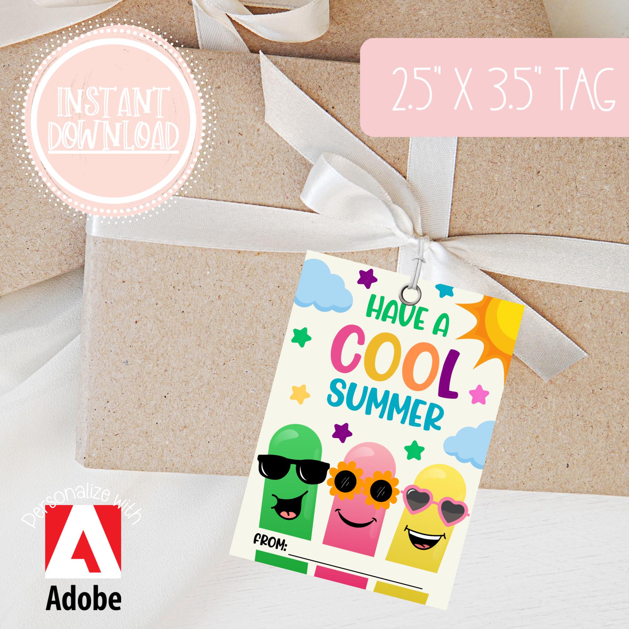 Editable Last Day of School Tag Stay Cool Ice Tag Summer End of School ...
