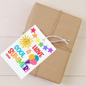 End of School Year Tag, Have a Cool Summer Editable Gift Tags, Ice ...